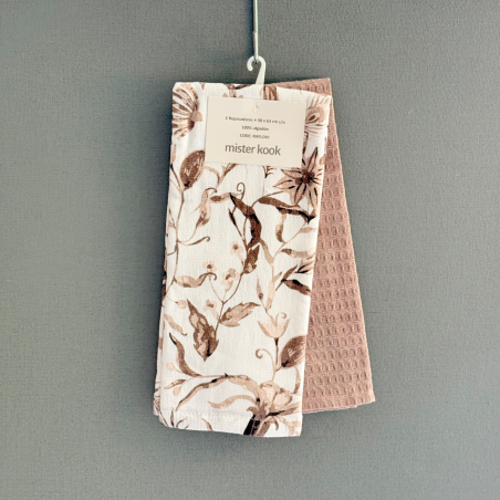 Repasador de Cocina Set/2 Flores Visón - RAFLOVI